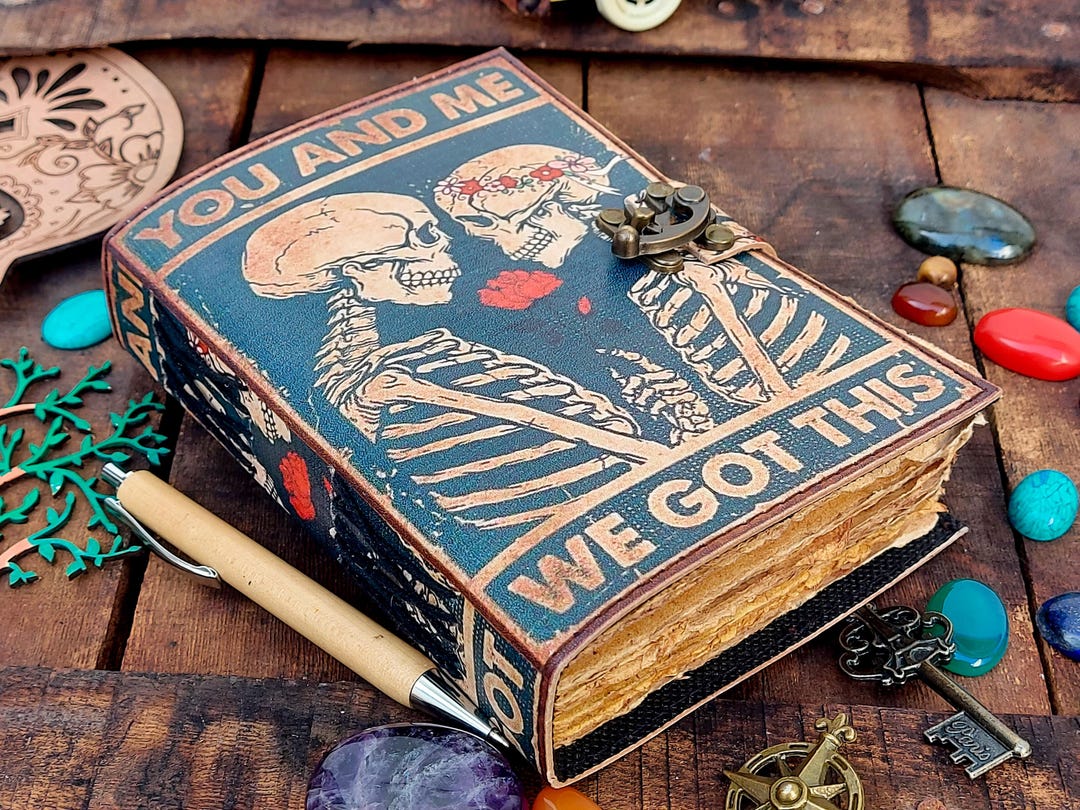 Handmade Leather Skull Lover Journal Wiccan Pagan Journal Grimoire Book ...