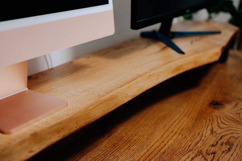 Solid Wood Monitor Stand/ Real Oak/ Stand Sit Desk Accessories/ Imac ...