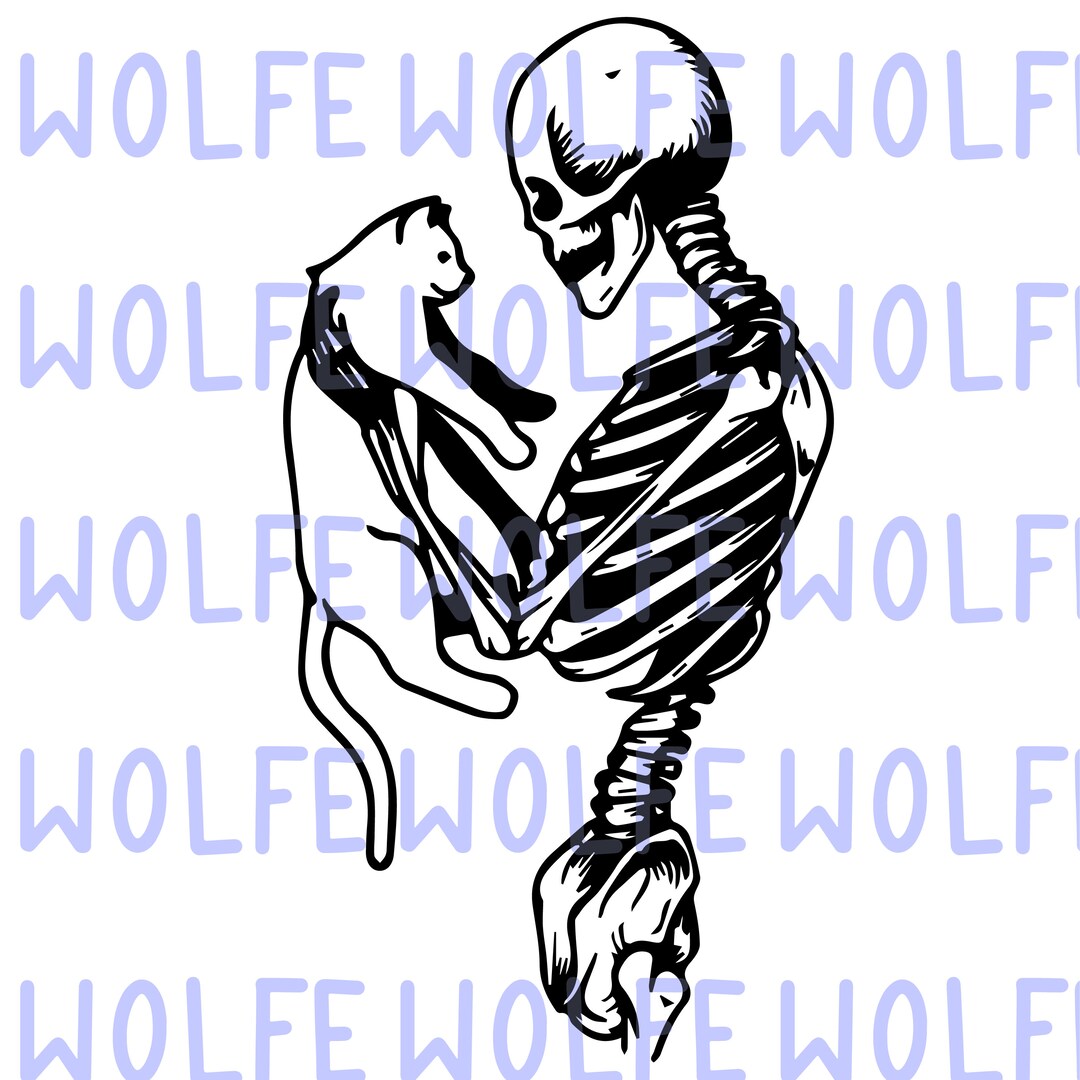Skeleton & Kitty Cat - PNG, SVG, and AI File Bundle - Etsy