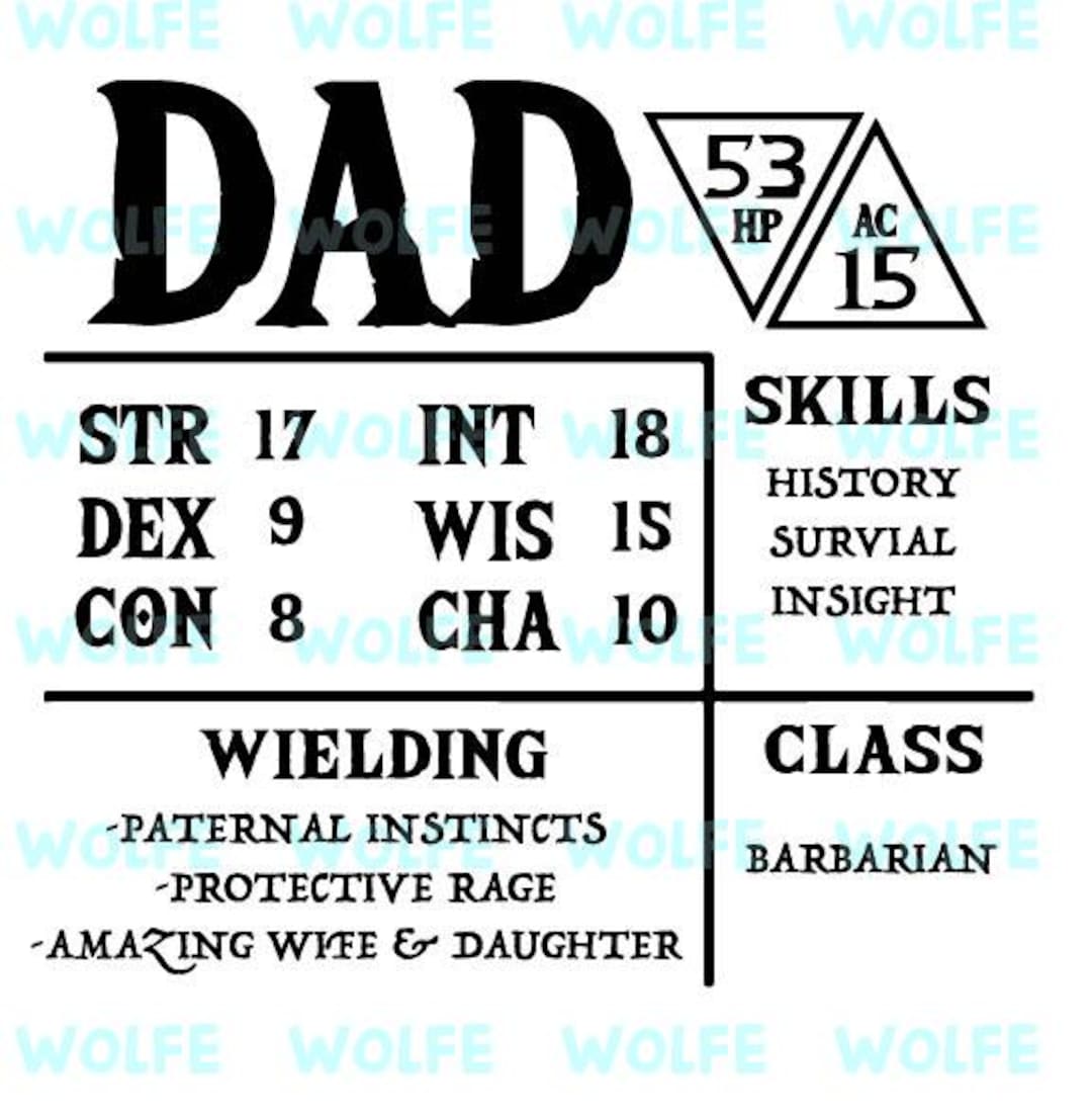 Dad Dungeons & Dragons - PNG(2), SVG(2), and AI(1) File Bundle - Etsy