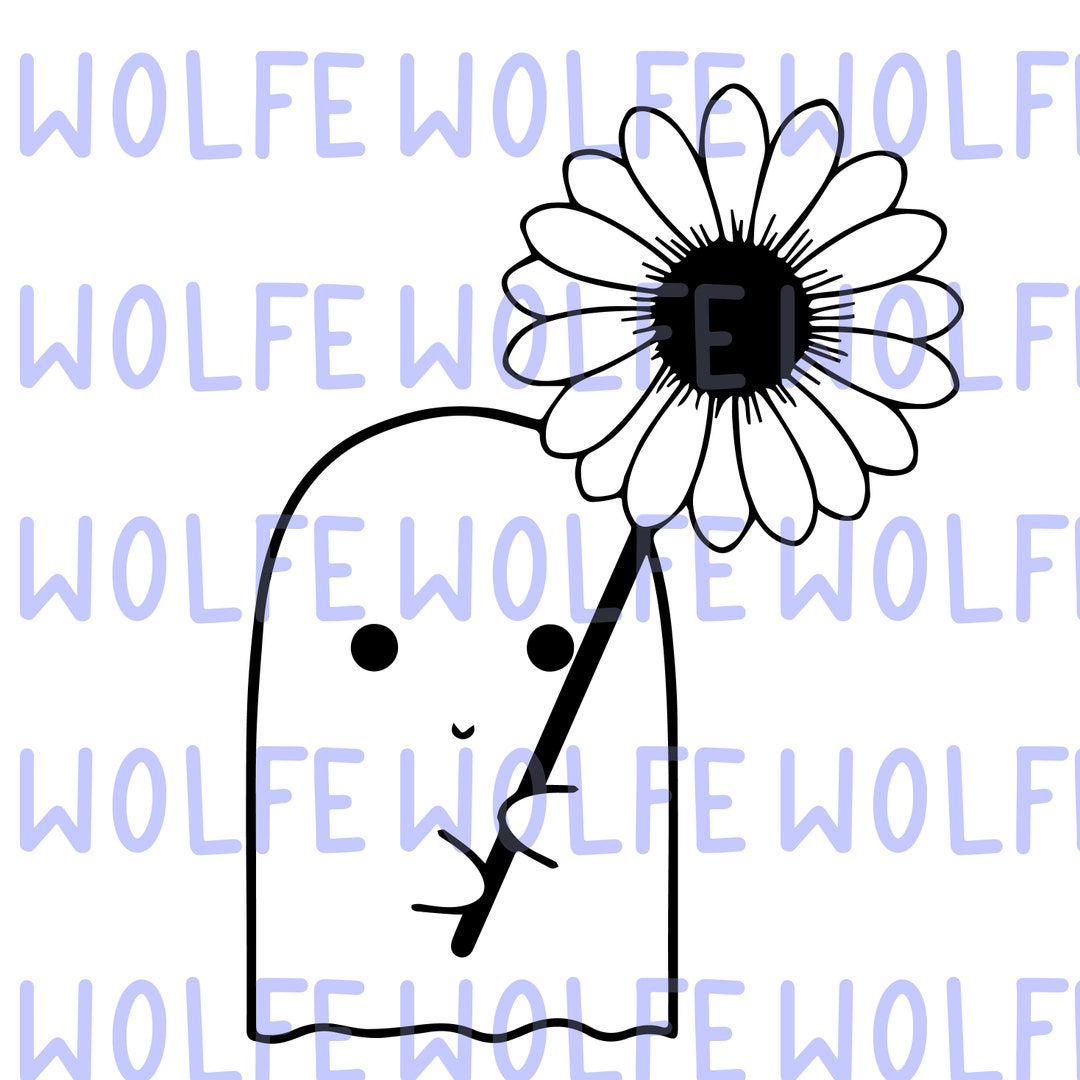 Cute Sunflower Ghost - PNG, SVG, and AI File Bundle - Etsy