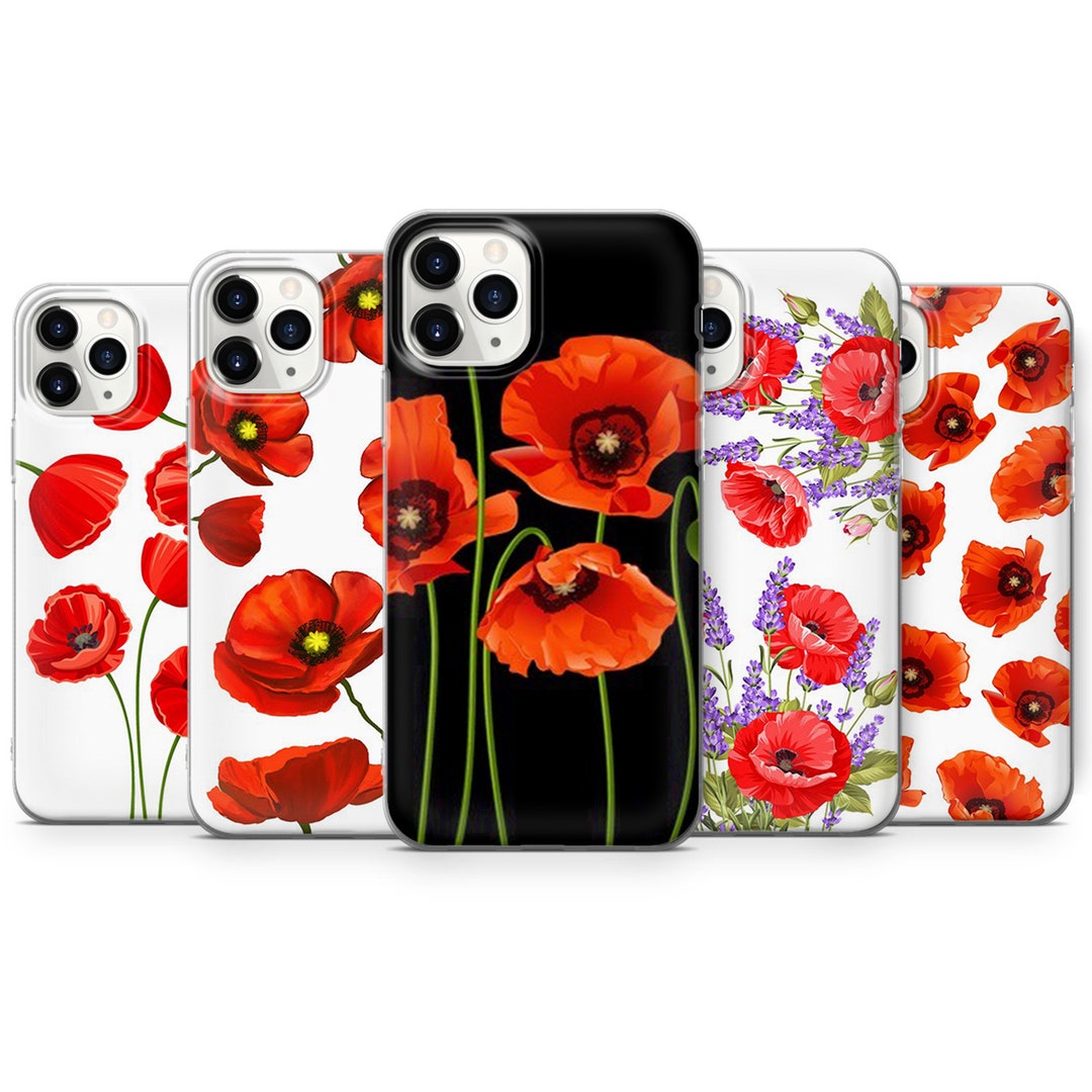 Beautiful Poppy Phone Case Cover for iPhone 7, 8, XS, XR, 11PRO ...