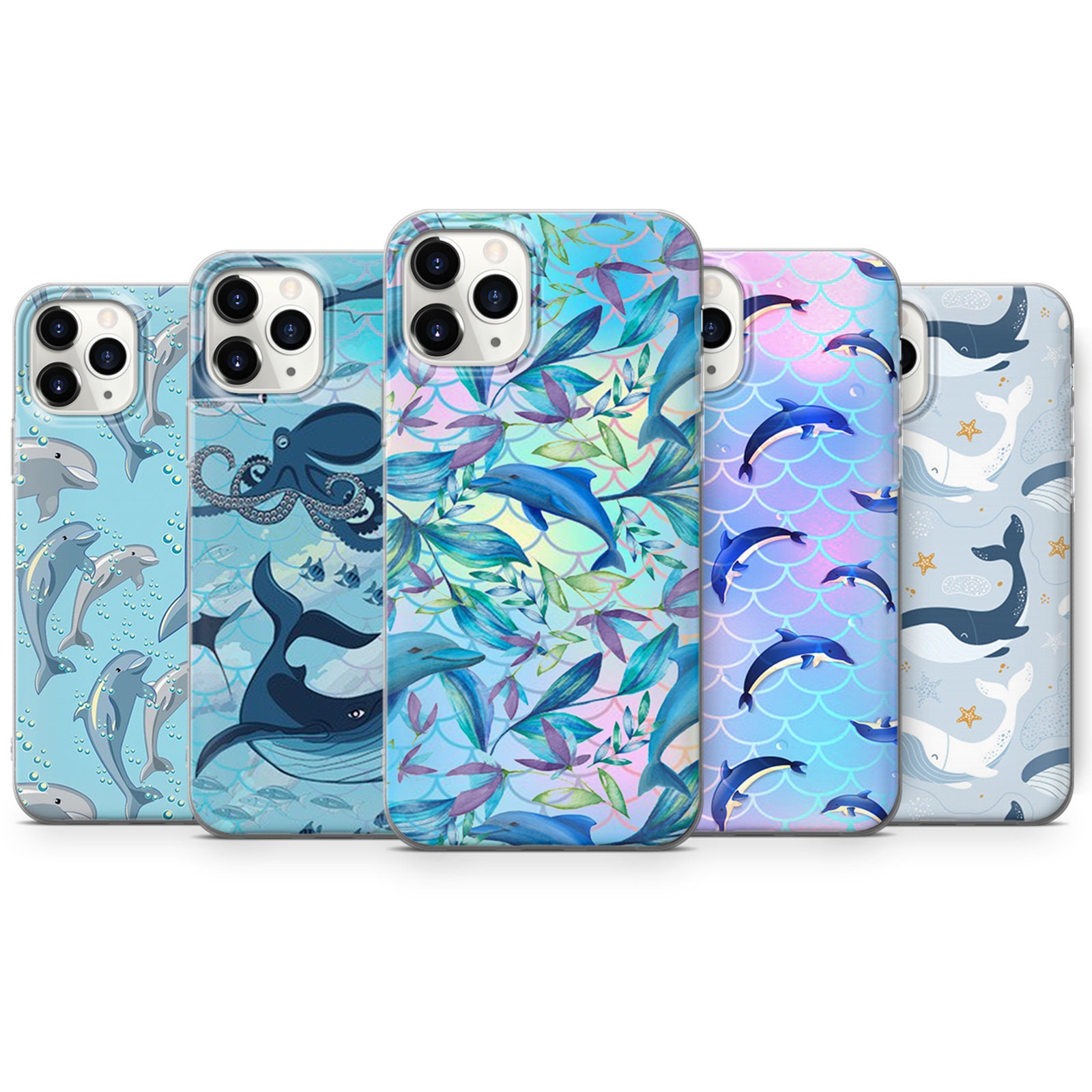 Dolphin Blue Whale Sea Ocean Shell Phone Case Cover for iPhone | Etsy