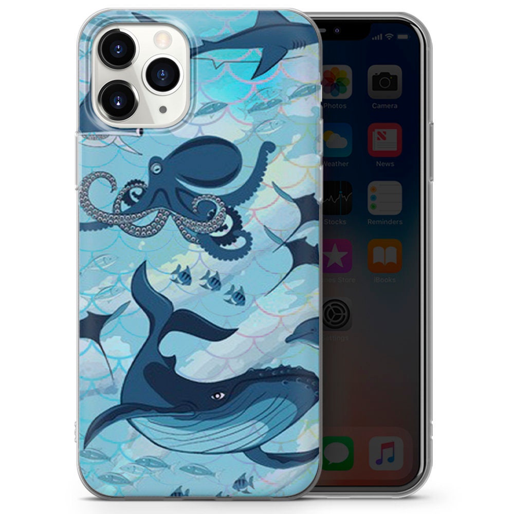 Dolphin Blue Whale Sea Ocean Shell Phone Case Cover for iPhone | Etsy
