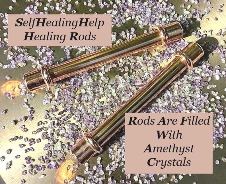 Copper Healing Rods With Amethyst Crystals: Hand Made for Stress ...
