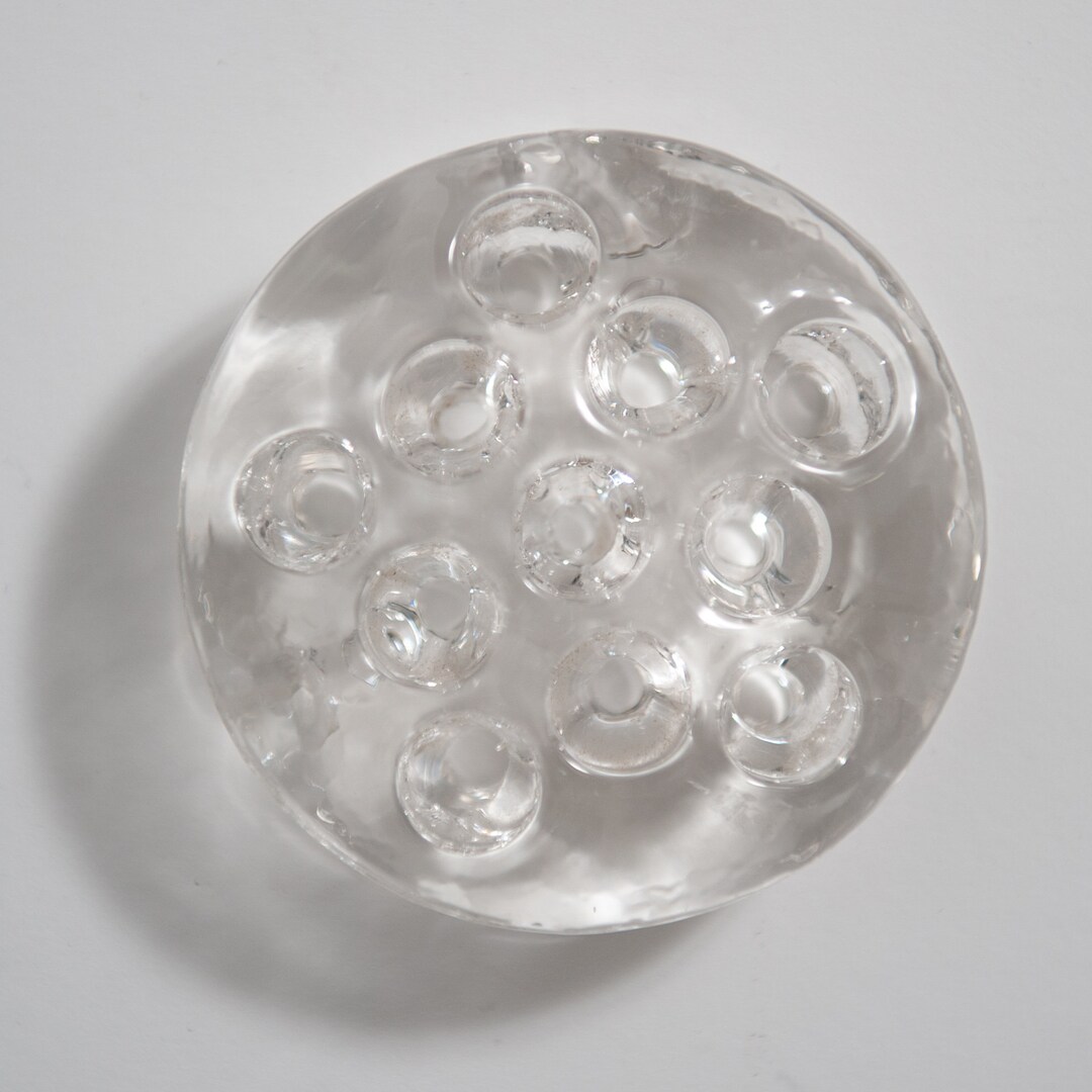 Vintage Clear Glass Flower Frog 11 Holes - Etsy