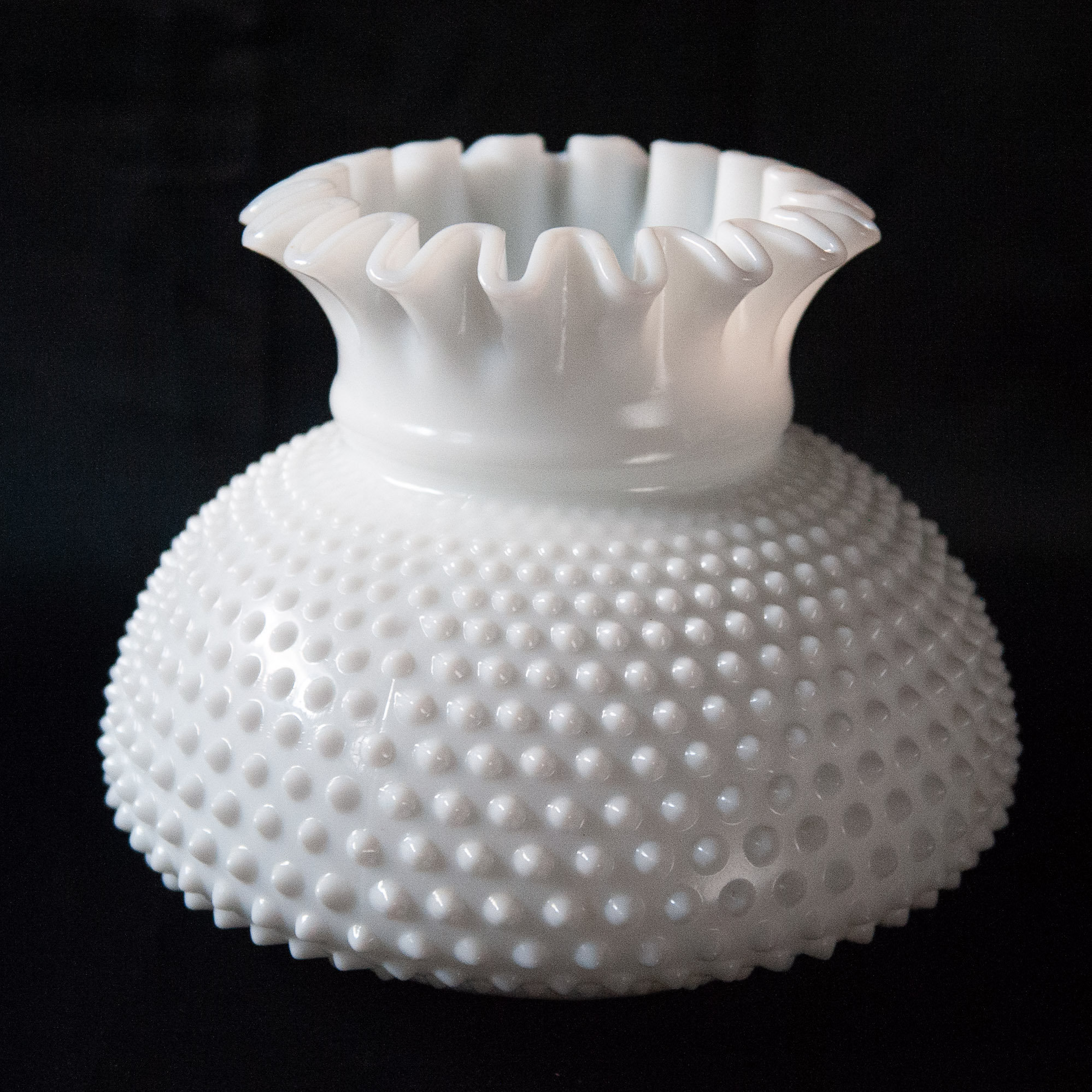 Hobnail Milk Glass Ruffle Top Replacement Hurricane Lamp Shade - Etsy