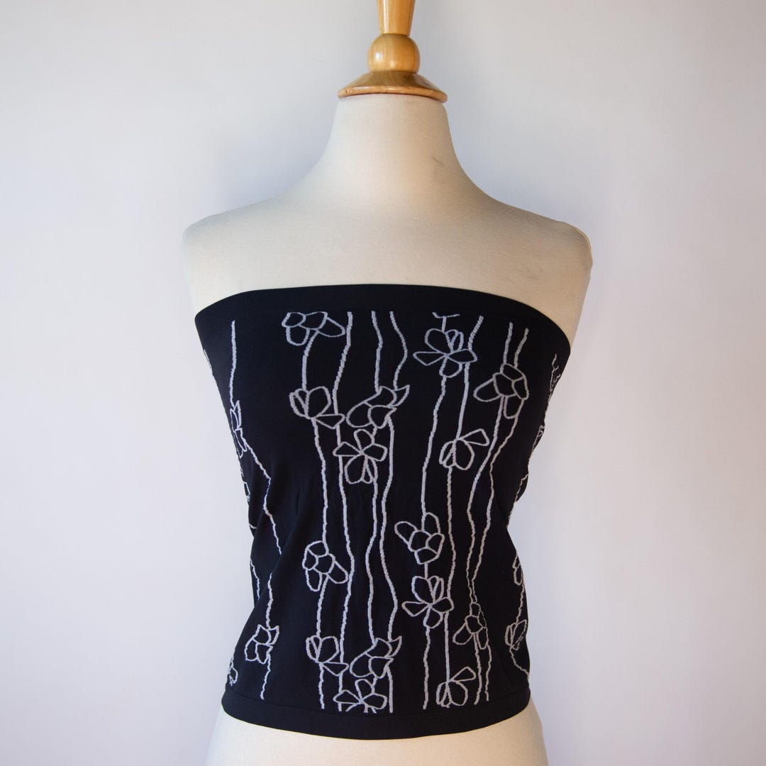Vintage Y2K Benetton Boho Floral Embroidered Tube Top S Made in Italy ...