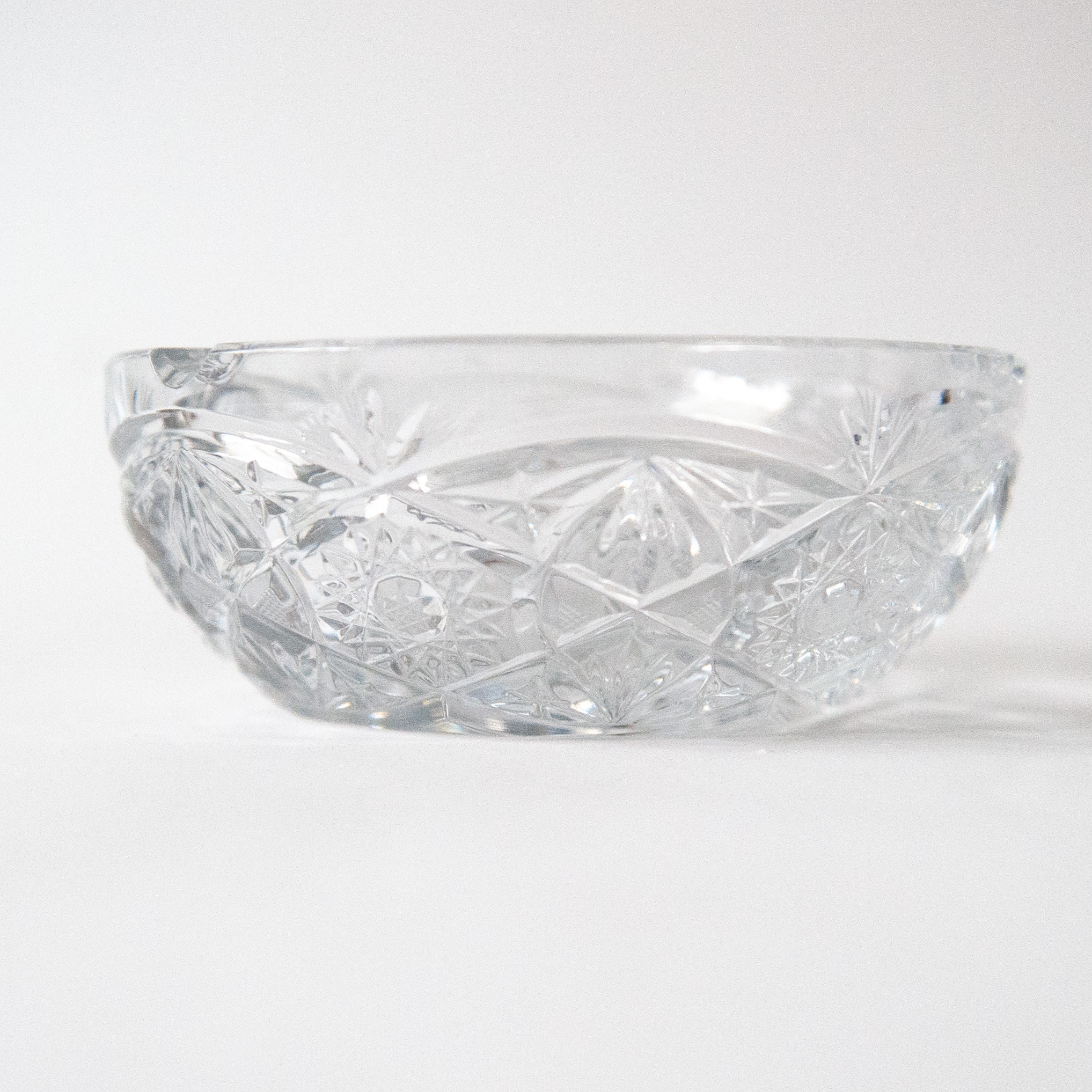 Vintage Large 6.25" Cut Glass Crystal Star Pattern Heavy Ashtray - Etsy