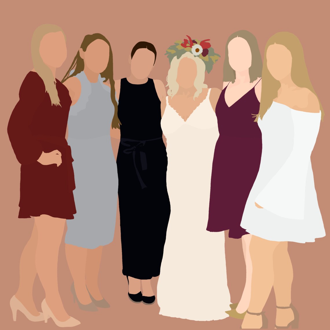 Simple Custom Vector Art Faceless Vector Art Portrait | Etsy