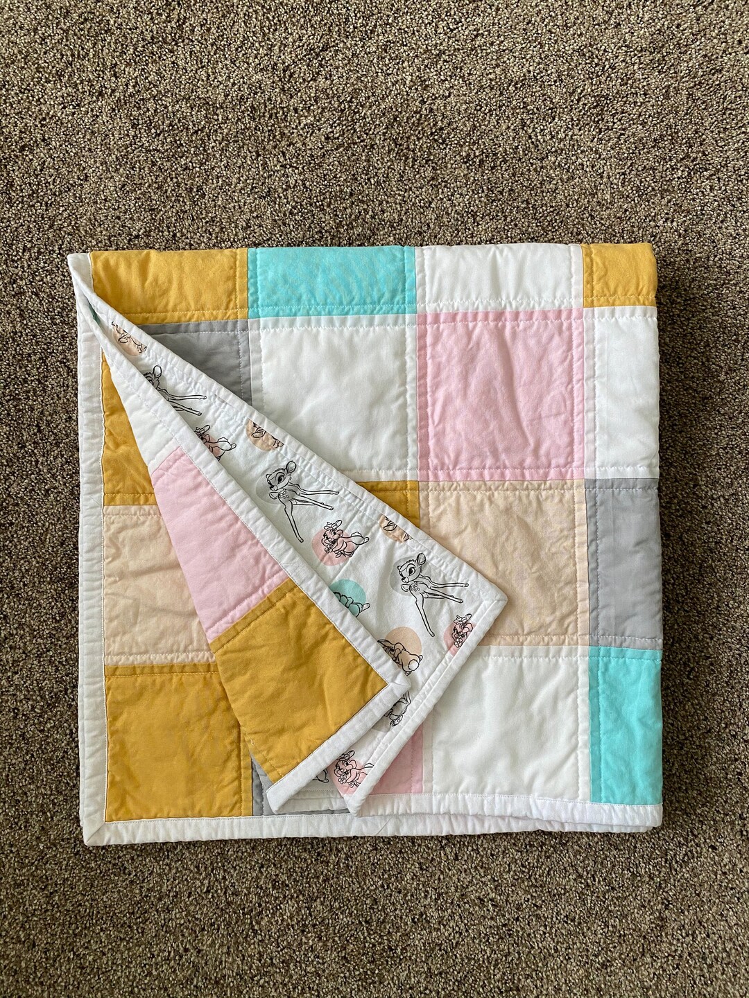 Fawn Baby Quilt | Modern Baby Quilt | Handmade Baby Quilt | Crib Quilt ...
