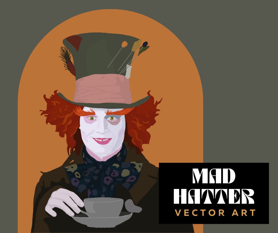 Mad Hatter Digital Vector Art | Halloween Print - Etsy