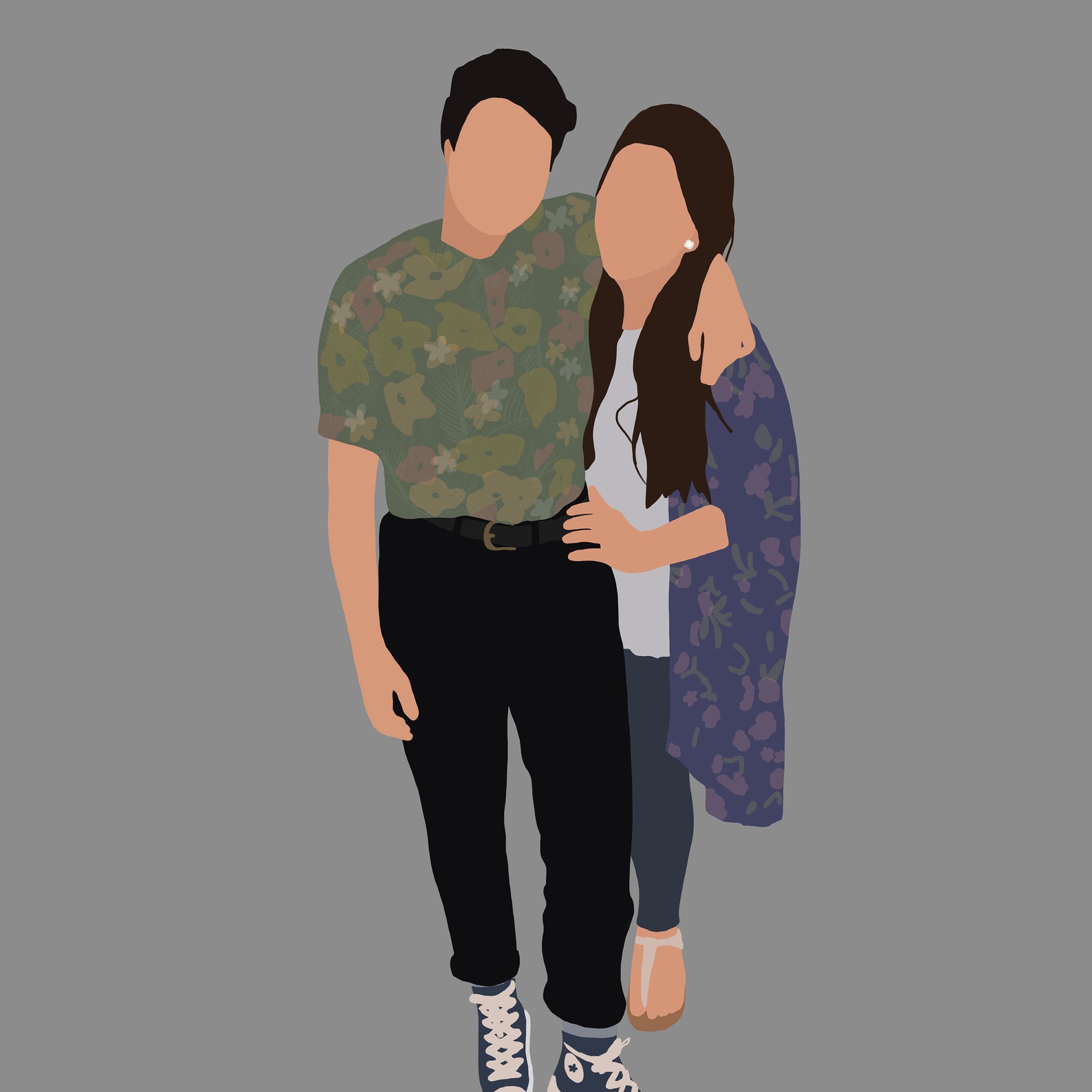 Simple Custom Vector Art Faceless Vector Art Portrait | Etsy