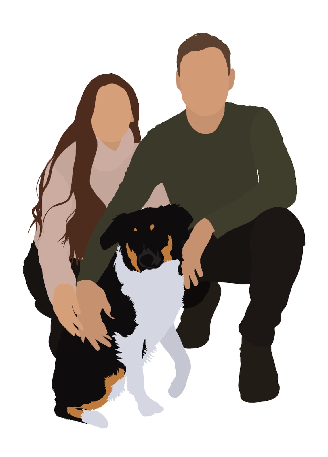 Simple Custom Vector Art Faceless Vector Art Portrait - Etsy