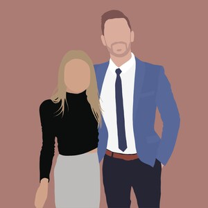 Simple Custom Vector Art Faceless Vector Art Portrait | Etsy