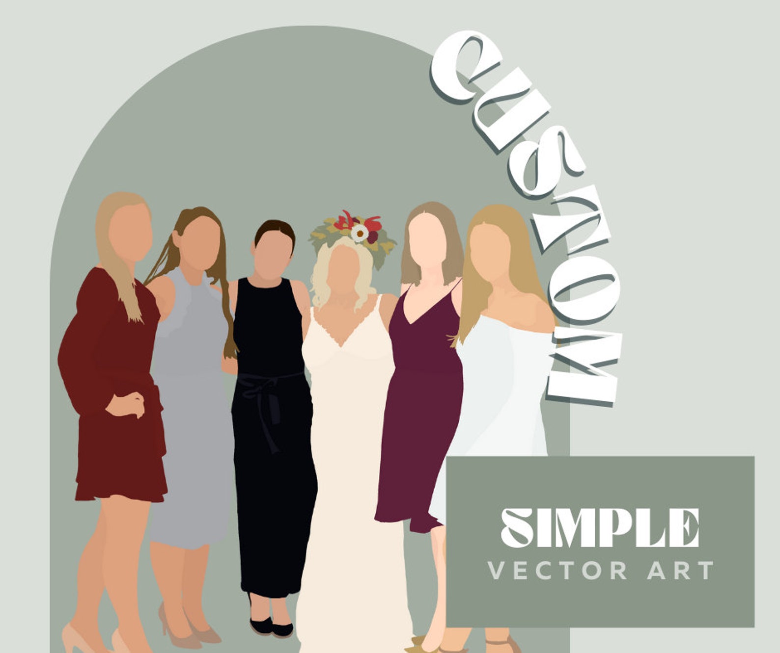 Simple Custom Vector Art Faceless Vector Art Portrait | Etsy