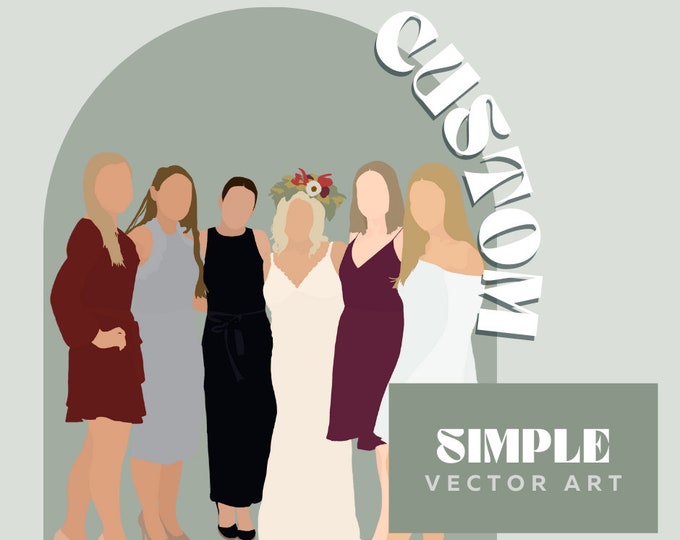 Simple Custom Vector Art Faceless Vector Art Portrait Illustration ...