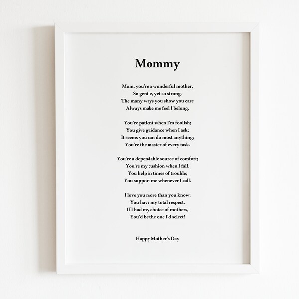 Mothers Day Poem - Etsy