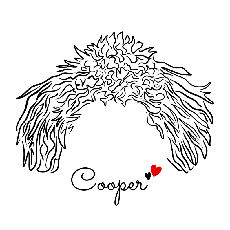 Pet Ears Custom Line Drawing, Custom Pet Ear Outline Drawing, Cat One ...