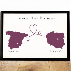 Custom Love Map Printable, Couples Gift, Personalised Map Print - Any ...