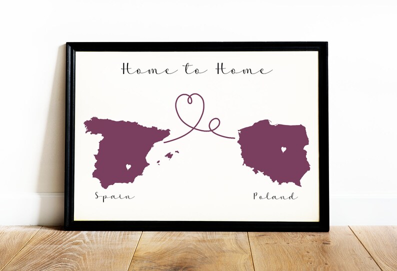 Custom Love Map Printable Couples Gift Personalised Map - Etsy