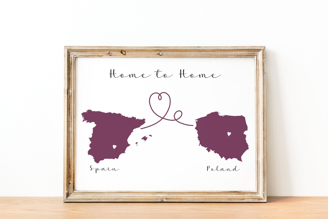 Custom Love Map Printable Couples Gift Personalised Map - Etsy