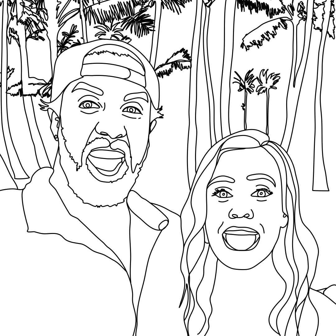 Custom Line Drawing Personalized Drawing Custom Couple | Etsy