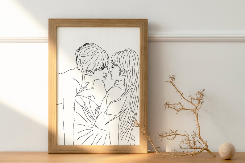 CUSTOM LINE DRAWING Personalized Line Art Digital Art - Etsy