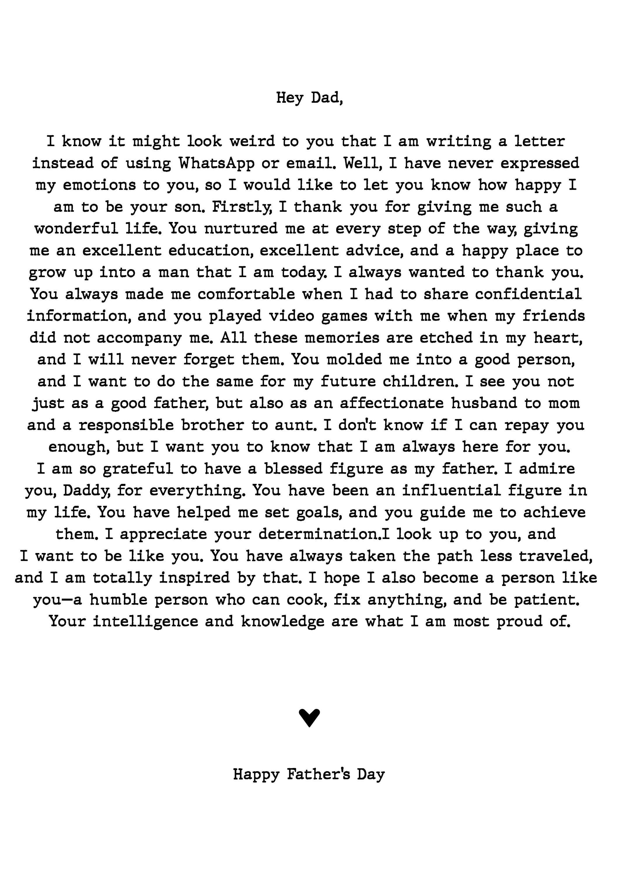 Editable Letter to Dad Print Happy Birthday Dad Gift - Etsy UK