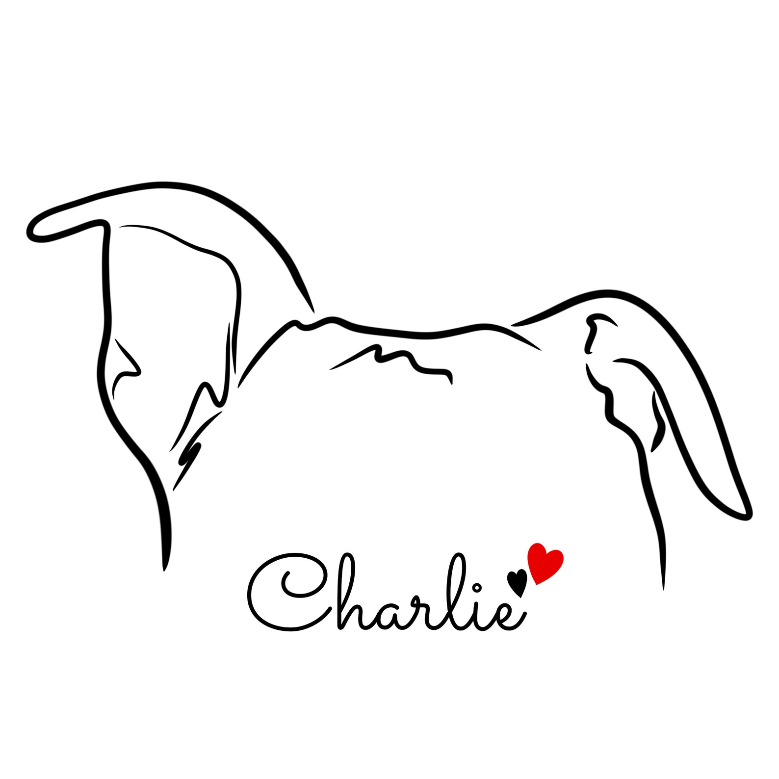 Custom Pet Face Ear Outline Drawing Dog Drawing Pet Ear - Etsy