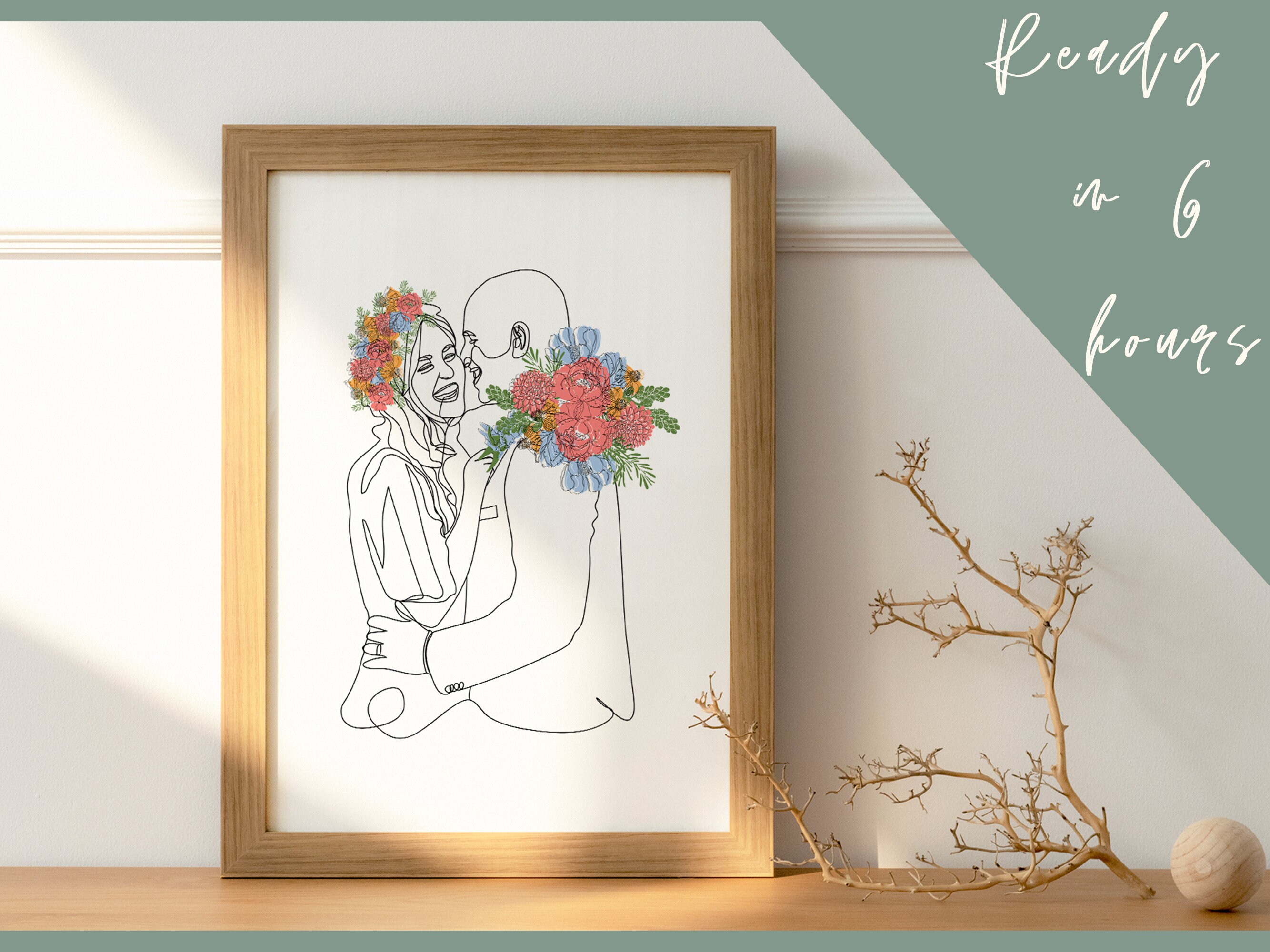 CUSTOM LINE PORTRAIT Line Art Illustration Personalized Line | Etsy