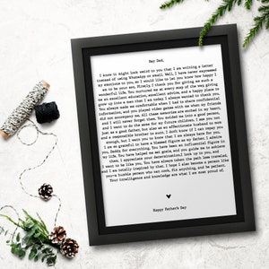 Editable Letter to Dad Print, Happy Birthday Dad Gift, Personalised Dad ...