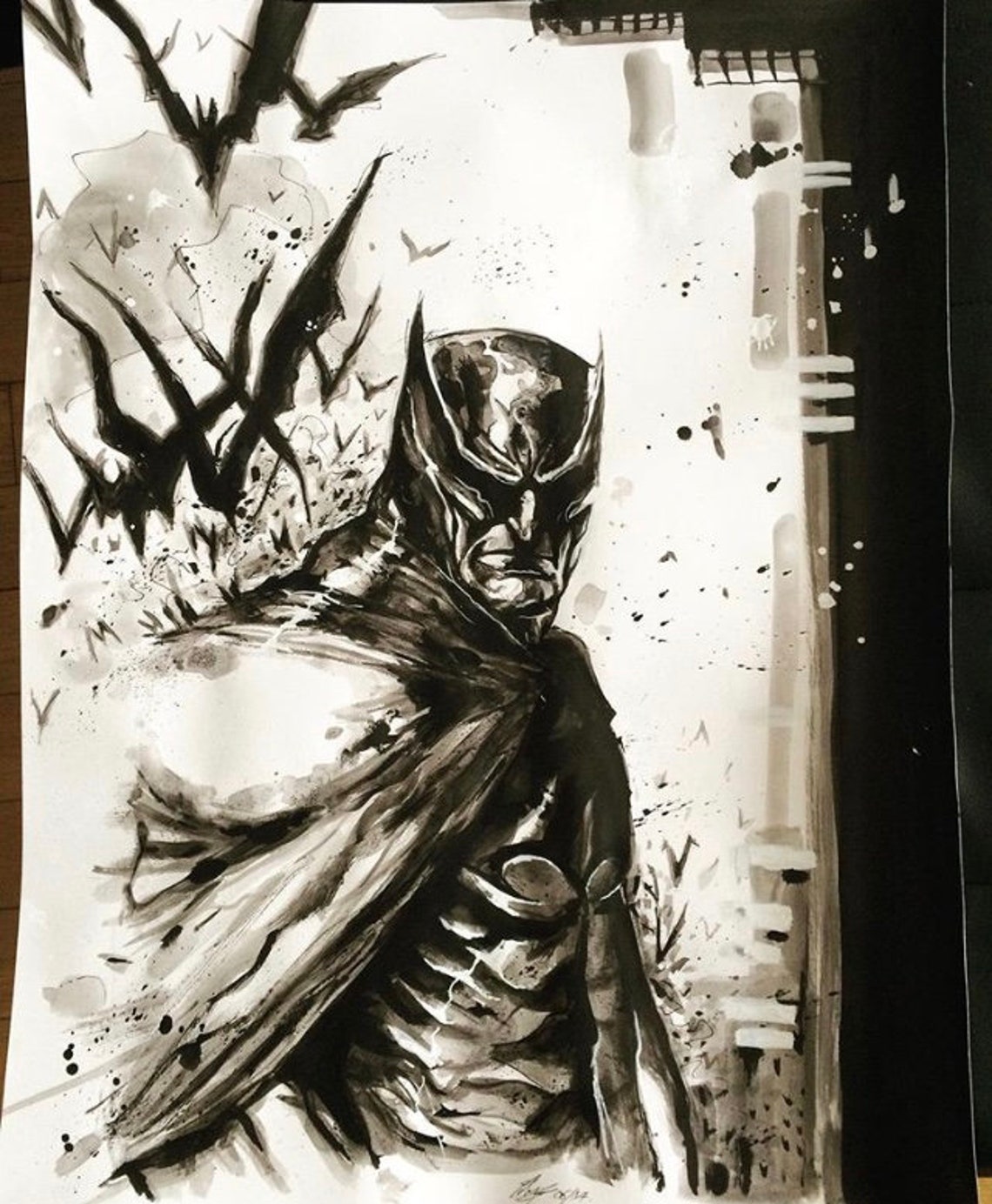 FINE ART the Batman Limited Edition Giclée Print. Encre De - Etsy