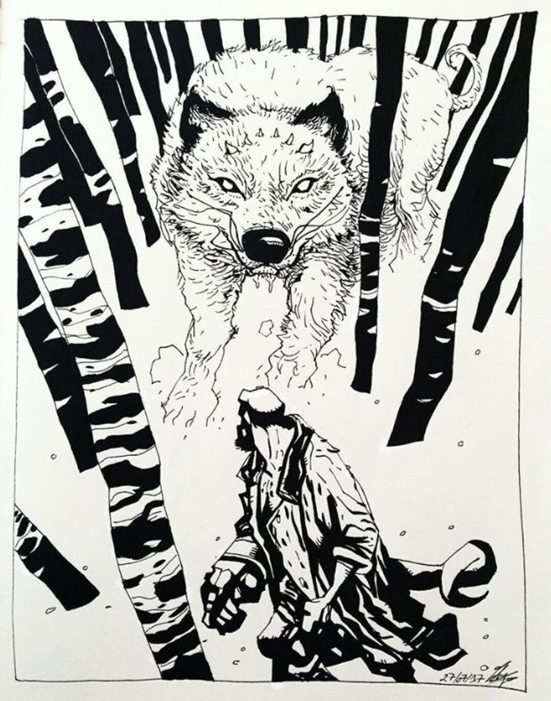 FINE ART « Hellboy and the Forest Beast » Limited Edition Giclée Print ...