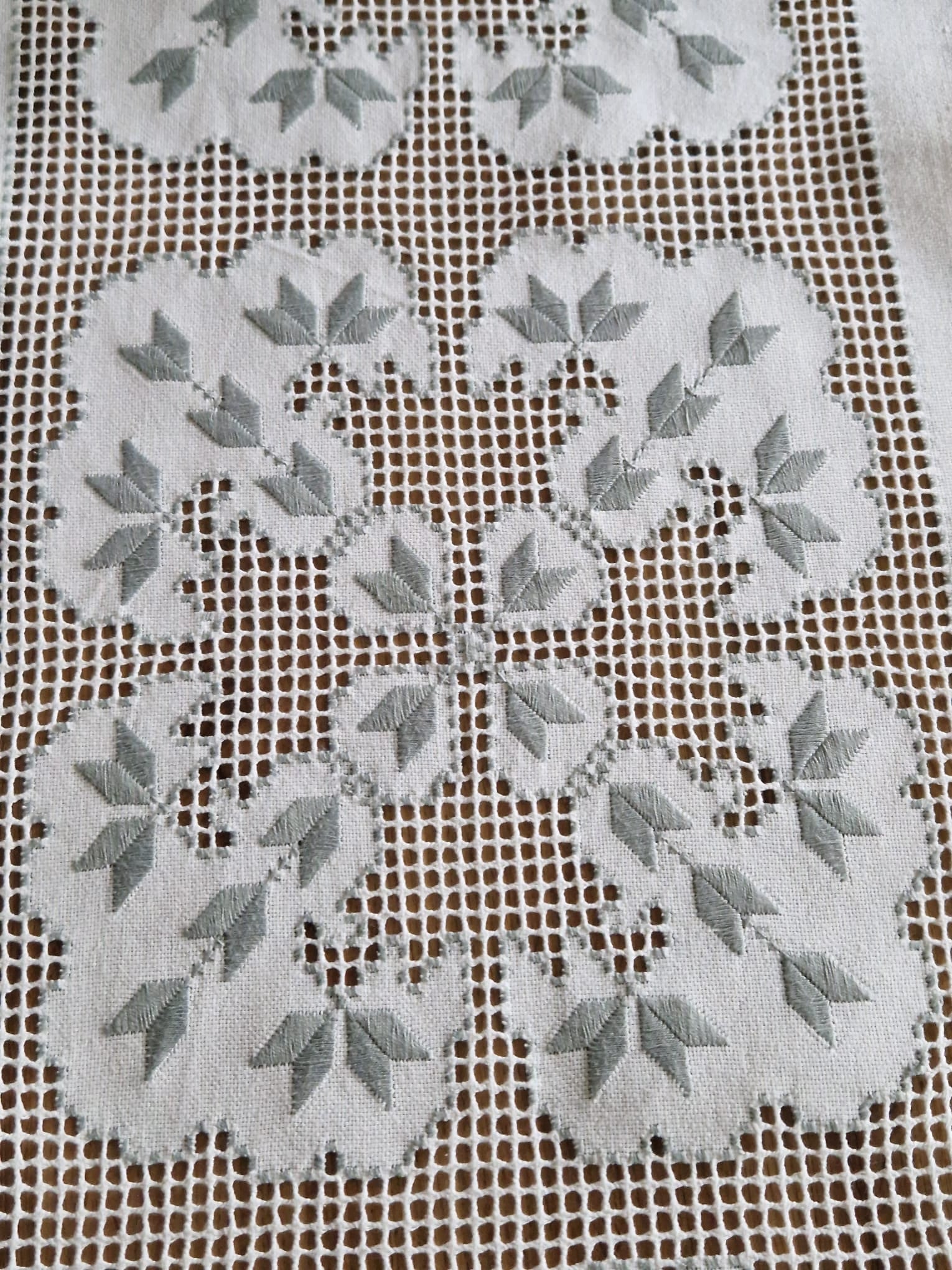 Light Grey Hardanger Table Runner From Transylvania - Etsy