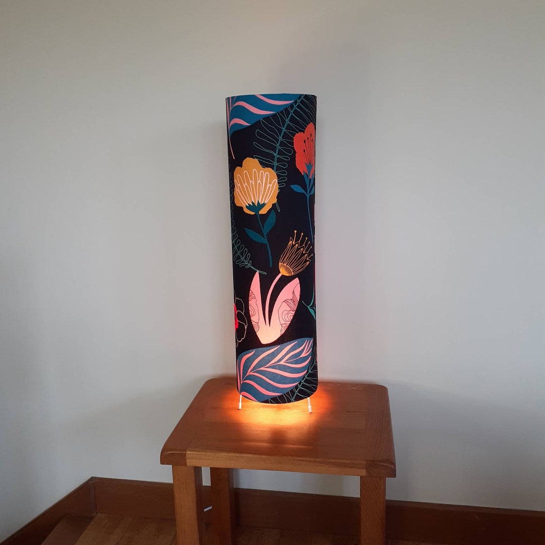 Funky Tall Electric Floor Lamp/ Black With Huge Bright Multi - Etsy