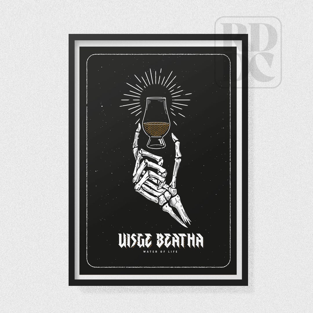 Uisge Beatha 'water of Life' Whisky Poster Print - Whiskey Poster Print ...