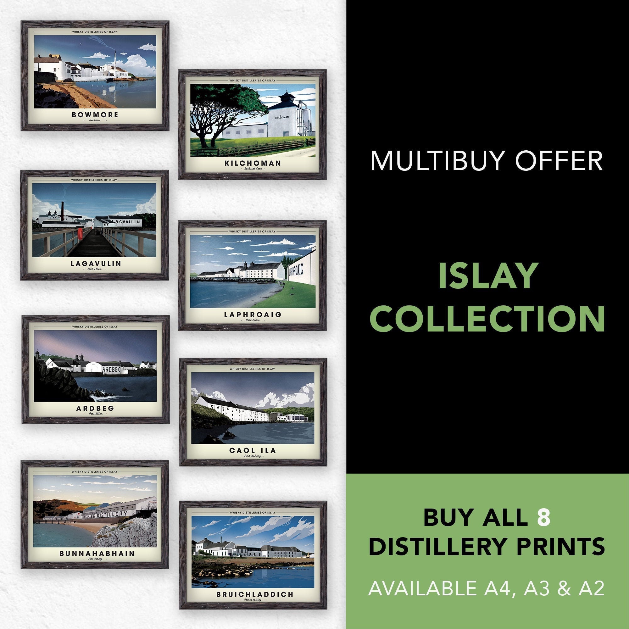 Multibuy Offer All 8 Distillery Prints Travel Poster | Etsy