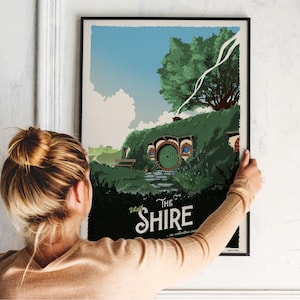 The Shire Travel Poster – Vintage LOTR Hobbiton Art Print - Etsy UK
