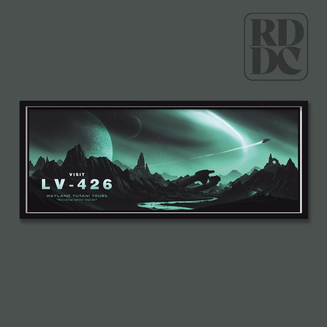 Alien Travel Poster - LV 426 Travel Poster Art - Horizontal Panoramic ...