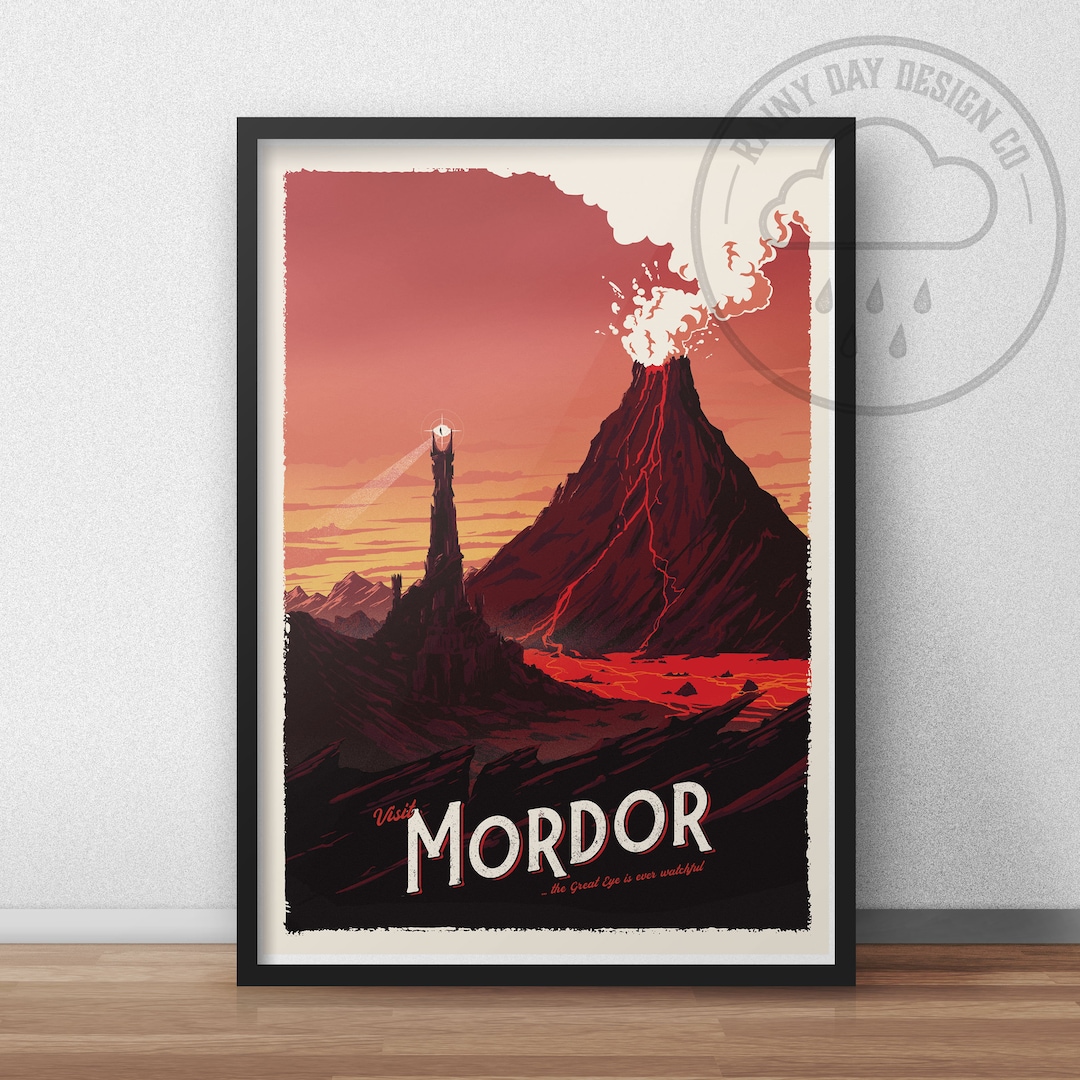 Mordor Travel Poster Vintage Travel Poster Art Lord of the - Etsy