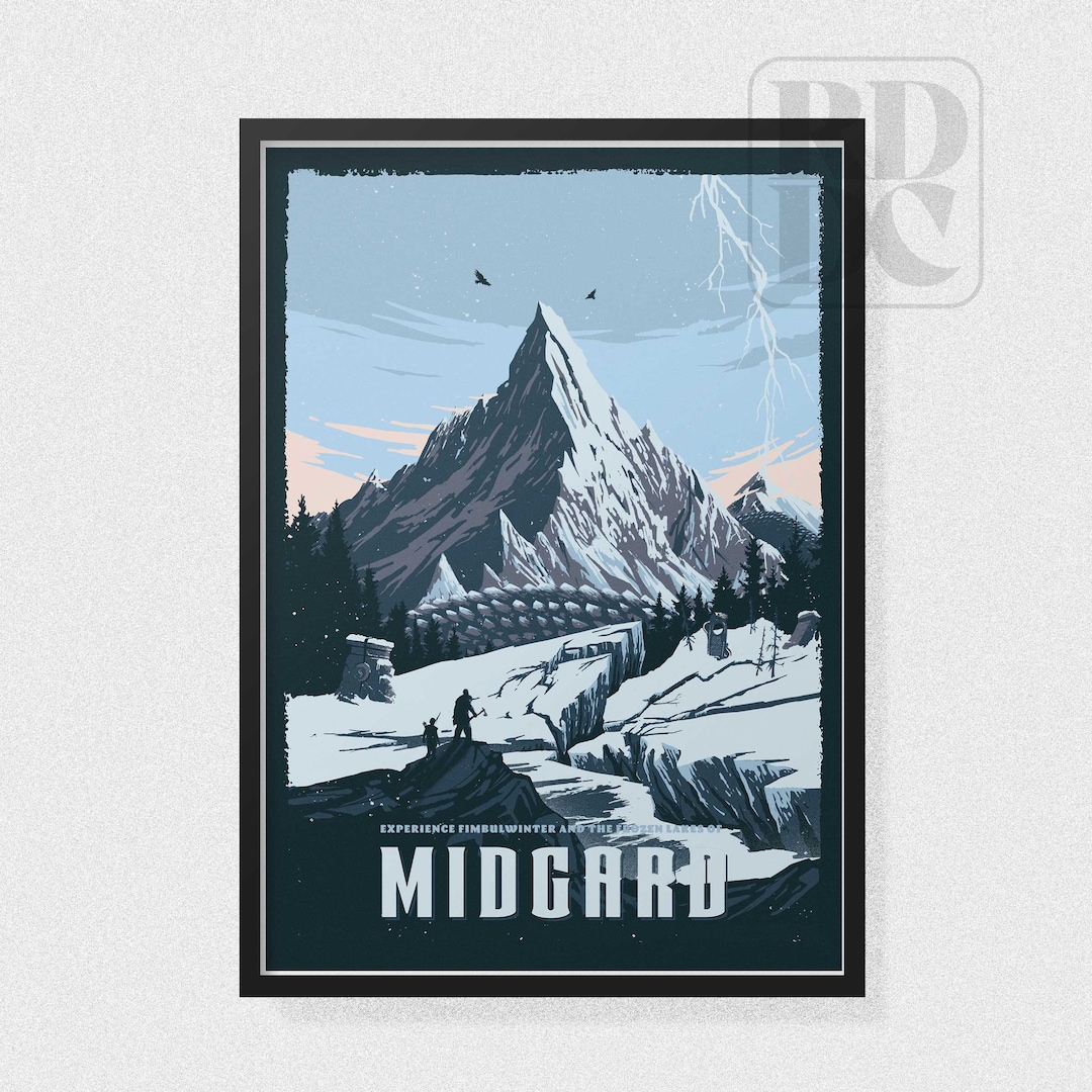 Visit Midgard Travel Poster - God of War Wall Art - Midgard Poster ...