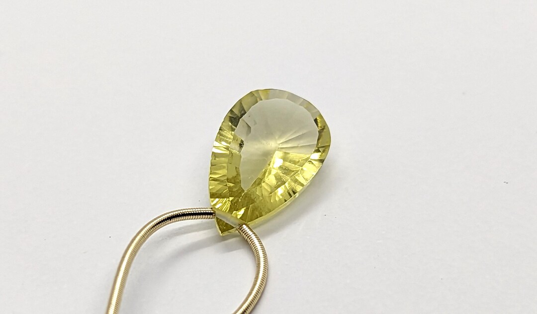 Lemon Quartz Concave Pear Briolette: Single, Size 10x16.2x5.9mm - Etsy