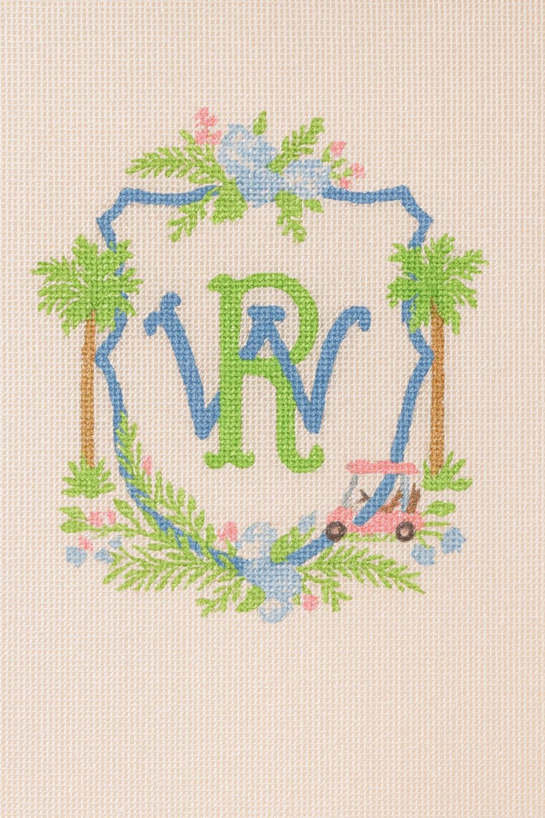 DIGITAL Custom Wedding Logo Needlepoint Design • Personalized ...