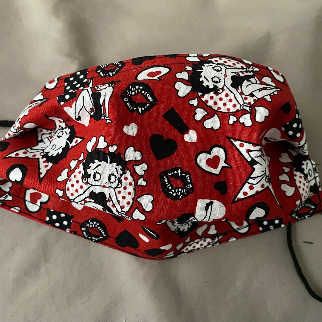 Betty Boop Red Face Cover With Adjustable Elastic Ear Loop - Etsy