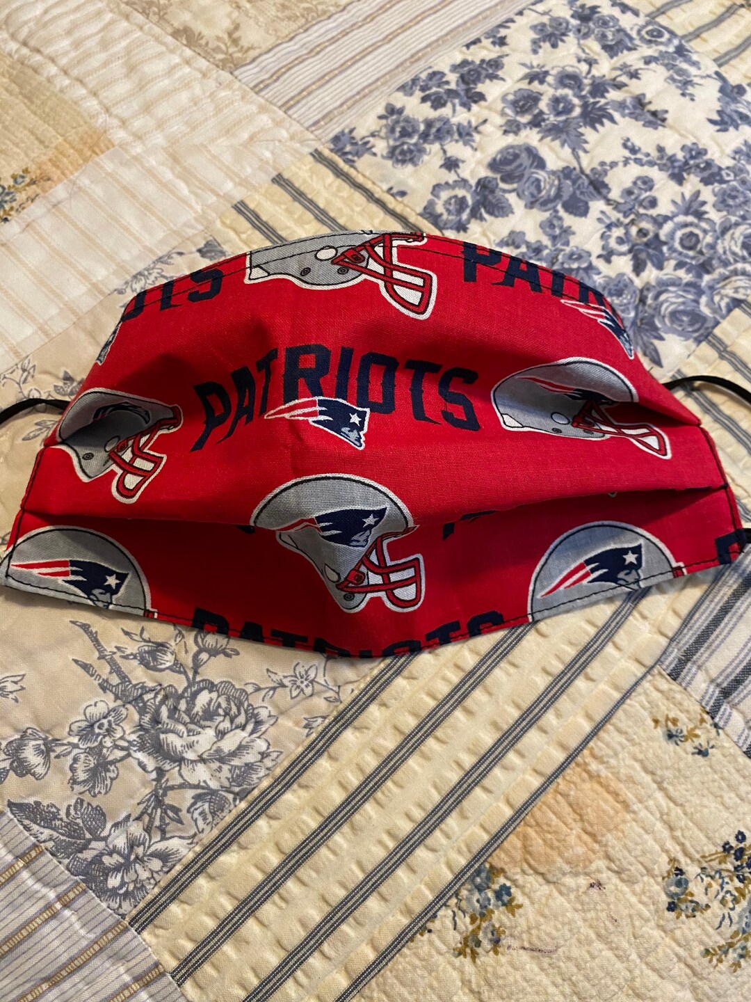 Red Patriots Face Cover With Adjustable Elastic Ear Loop - Etsy