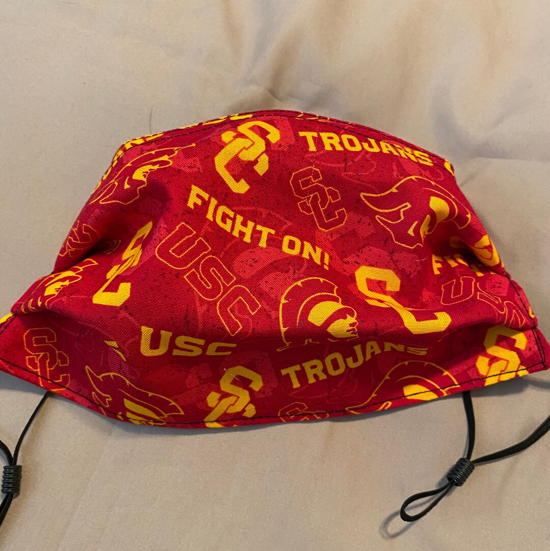 USC Trojans Face Cover With Adjustable Elastic Ear Strap - Etsy