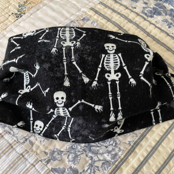 Skeleton Glow in the Dark Print Face Cover With Adjustable | Etsy