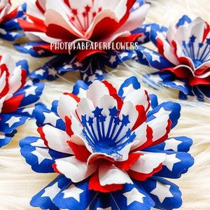 Patriotic Mini Paper Flower Bundle Digital File | PNG | SVG | Paper ...