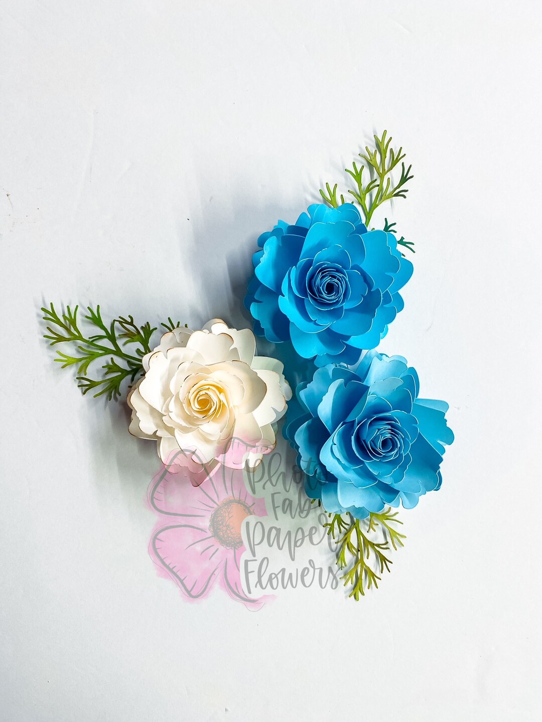 Template 14 Mini Paper Flower Digital File | PNG | SVG | Paper Flower ...